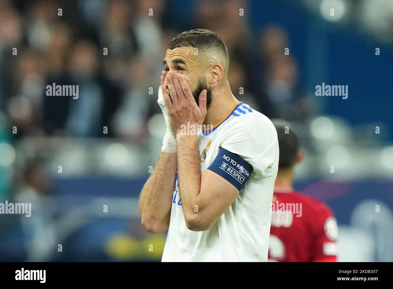 Karim Benzema of Real Madrid CF looks Dejected during the UEFA ...