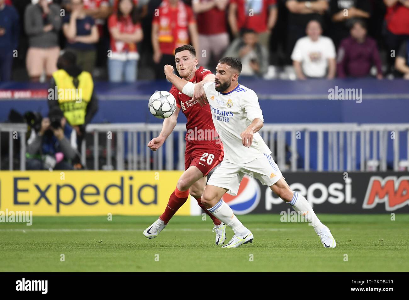 Daniel Carvajal of Real Madrid,Andrew Robertson of Liverpool during the ...