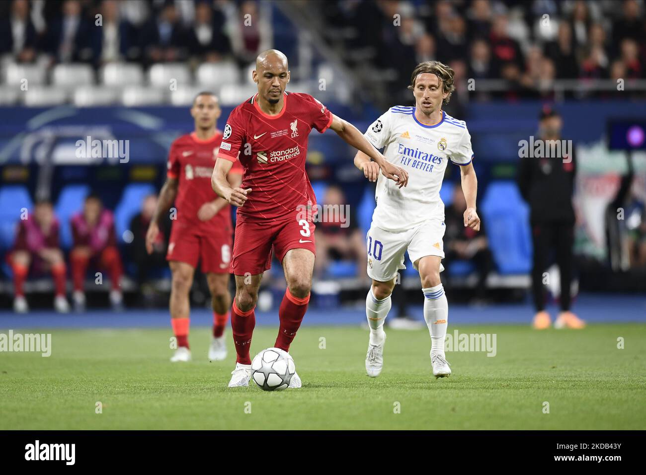 Fabinho of Liverpool,Luka Modric of Real Madrid during the UEFA ...