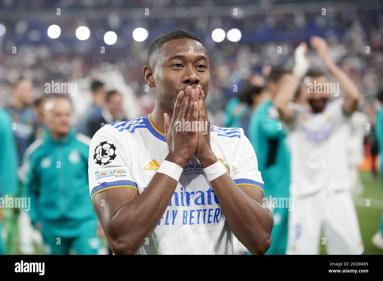 David Alaba of Real Madrid celebrates victory after the UEFA Champions ...