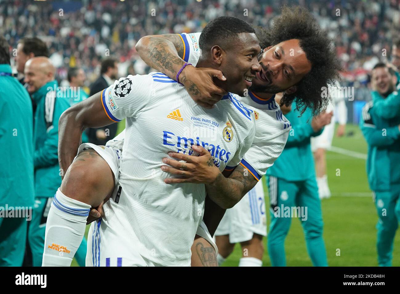 David Alaba and Marcelo of Real Madrid CF celebrates after winning the ...