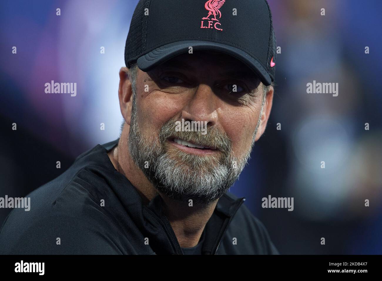 Jurgen Klopp head coach of Liverpool sitting on the bench during the ...