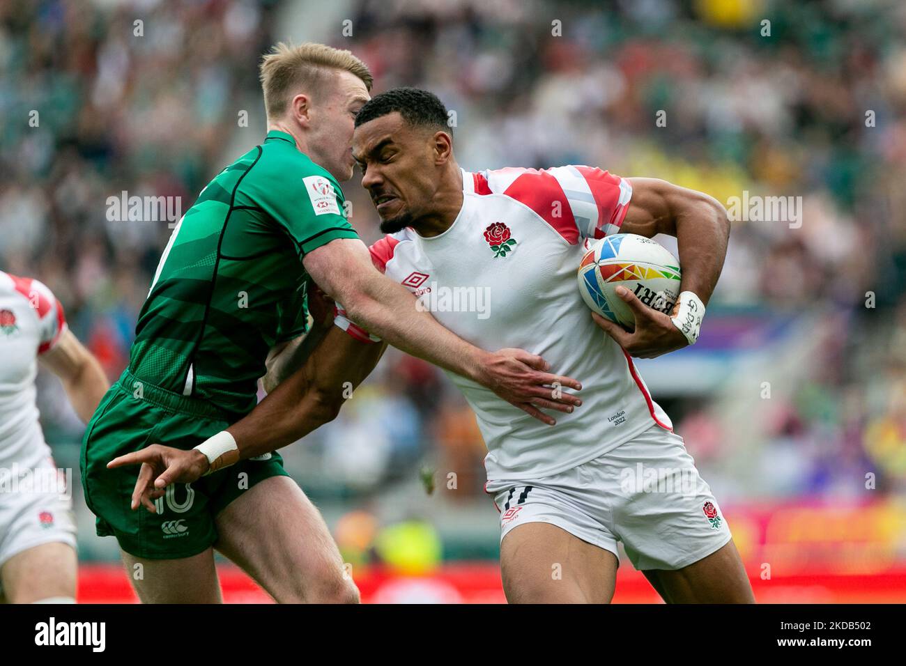 Joe Browning of England in action during the HSBC World Sevens match ...