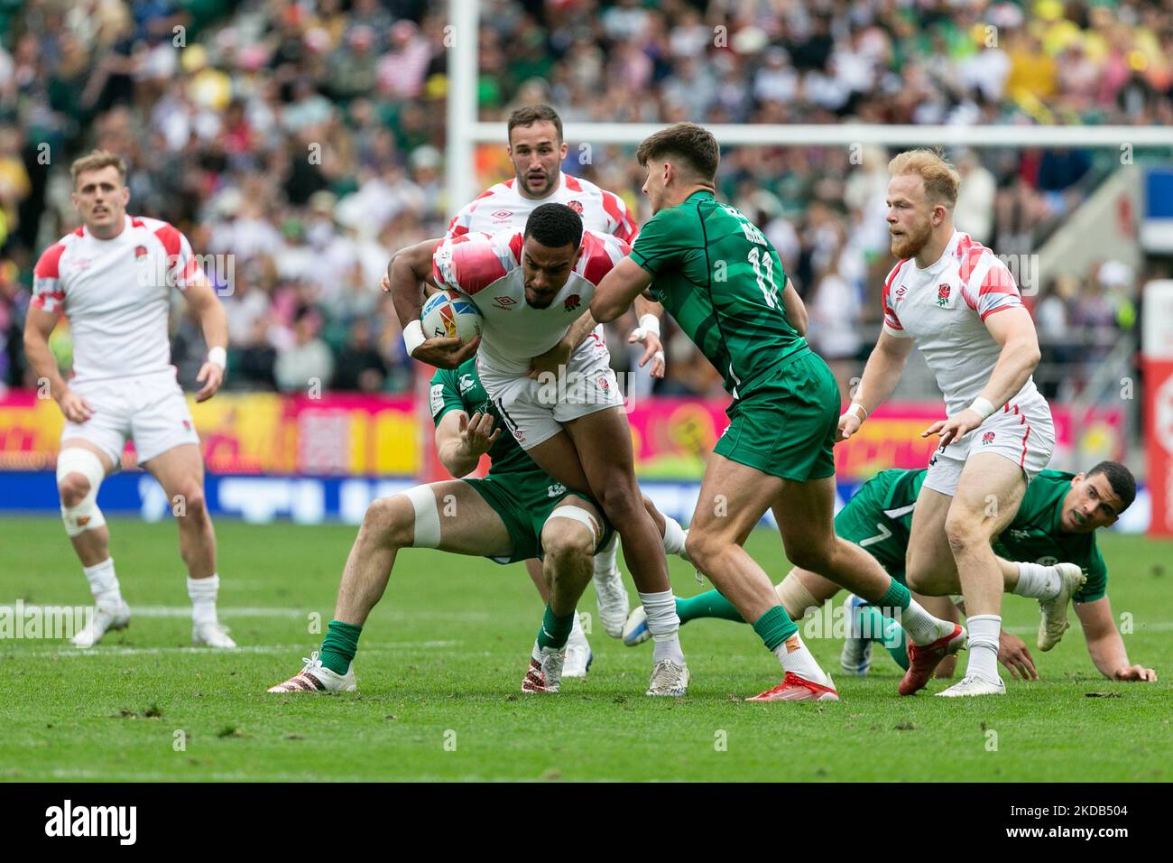 Joe Browning of England in action during the HSBC World Sevens match ...