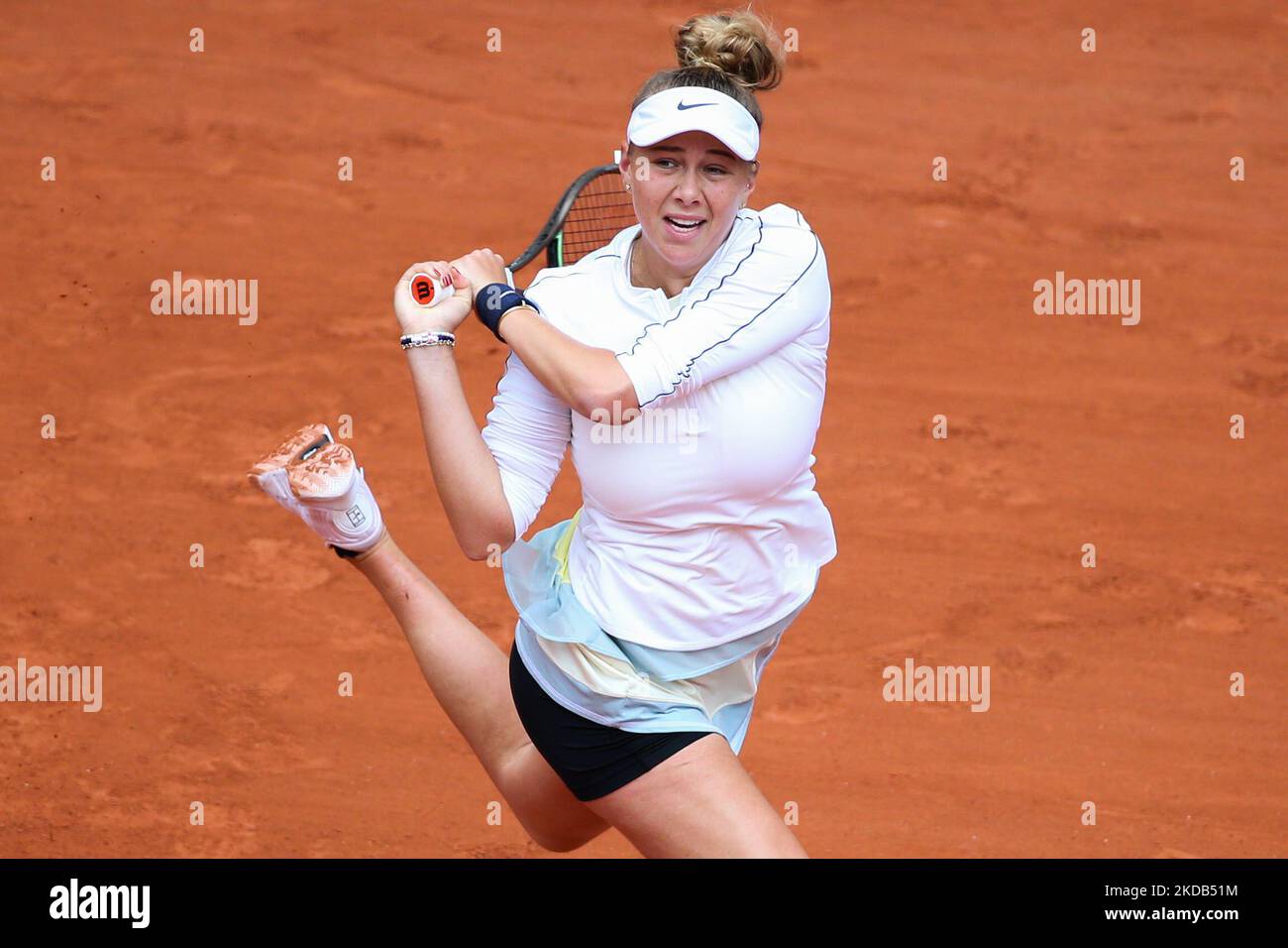 Amanda Anisimova during her match against Leylah Fernandez on Philipe ...
