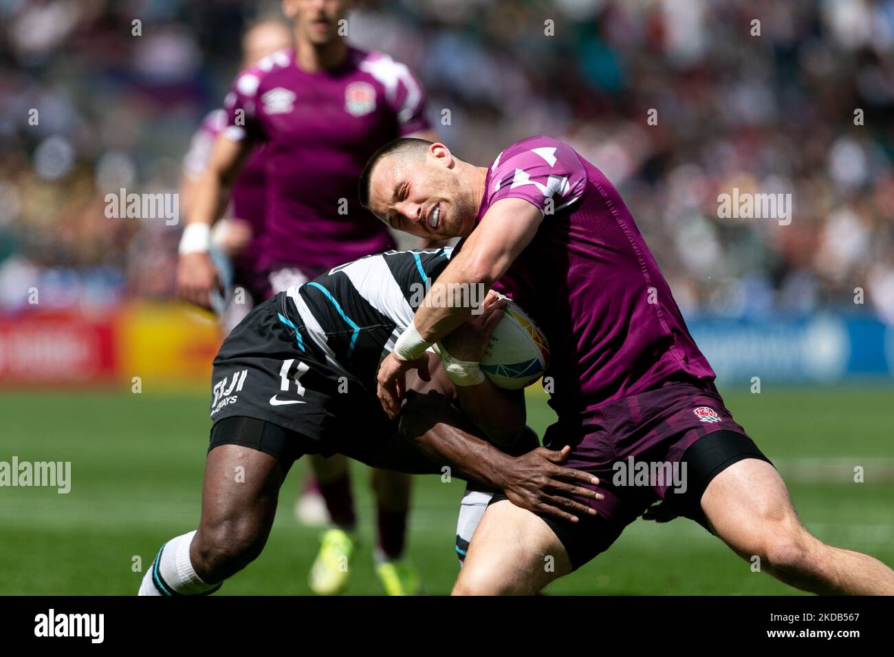Alex Davis of England in action during the HSBC World Sevens match ...