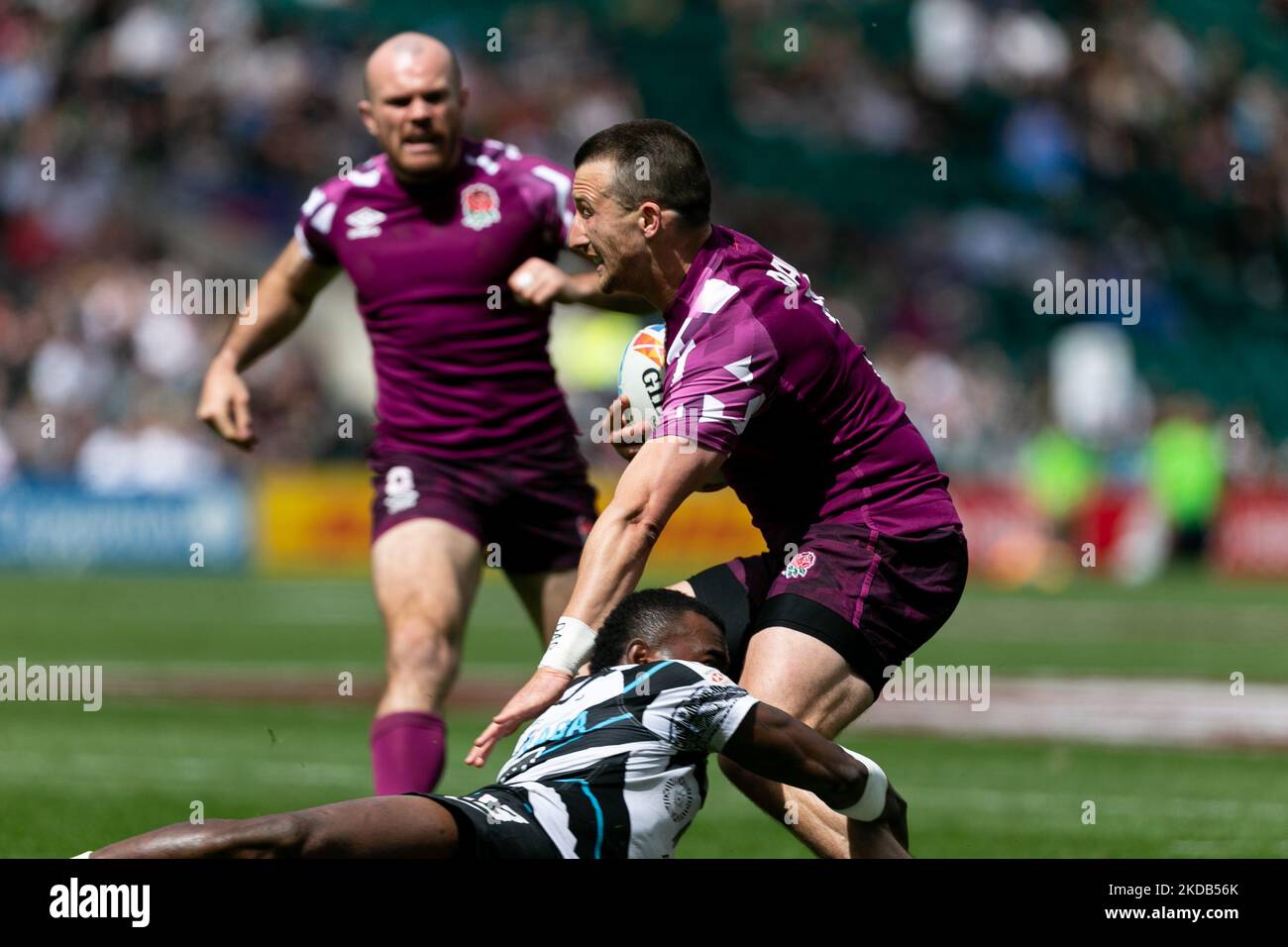 Alex Davis of England in action during the HSBC World Sevens match ...