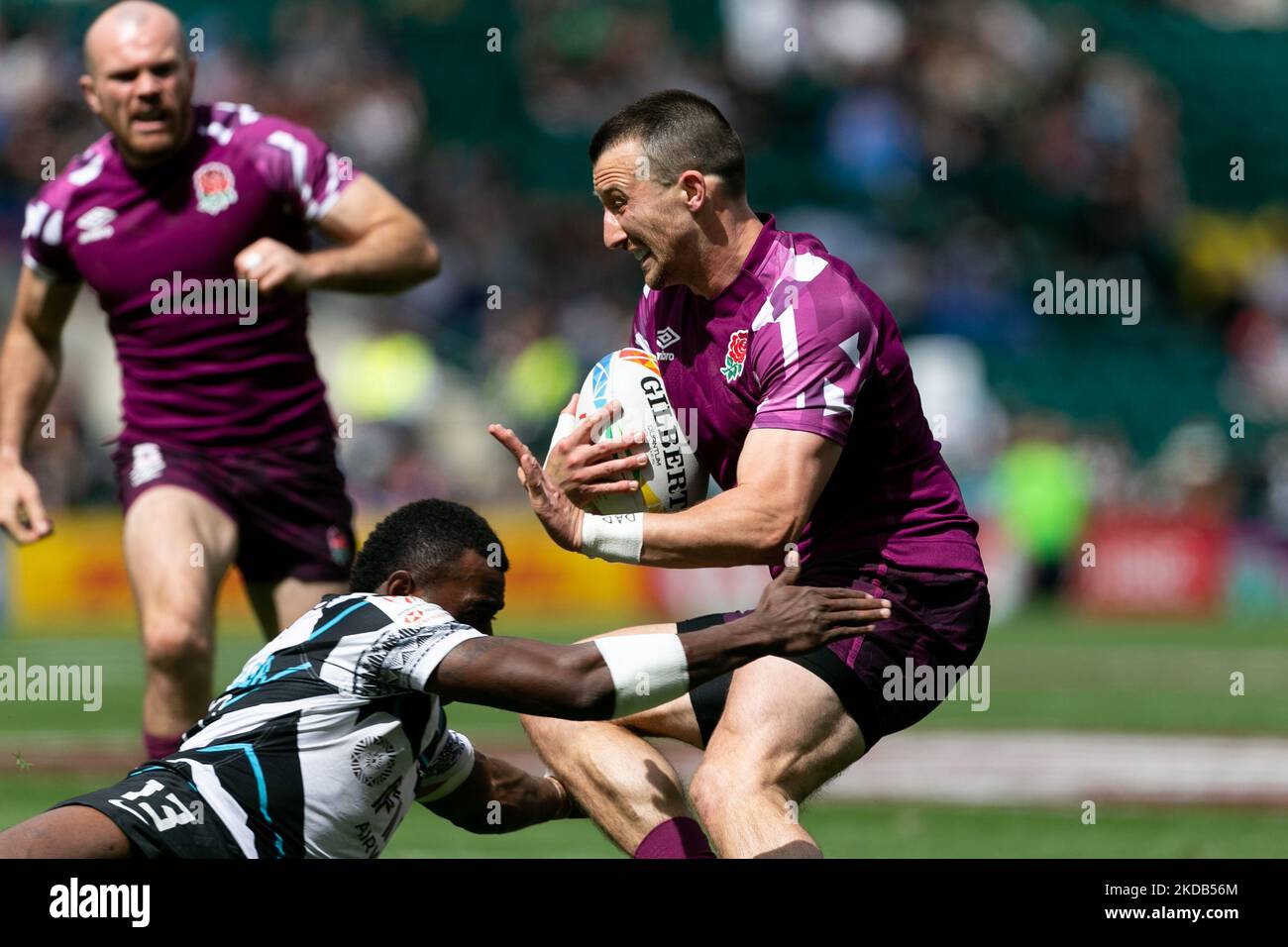 Alex Davis of England in action during the HSBC World Sevens match ...