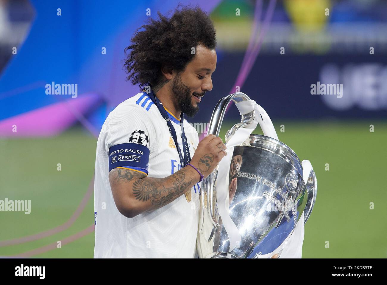 Marcelo of Real Madrid celebrates with the trophy after winning the ...