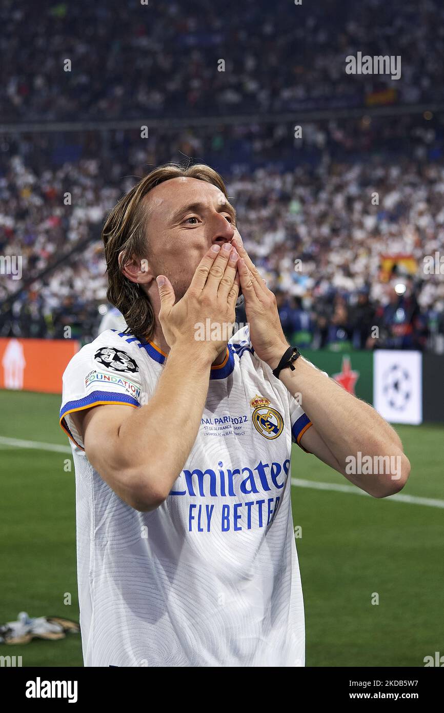Luka Modric of Real Madrid celebrates victory after the UEFA Champions ...