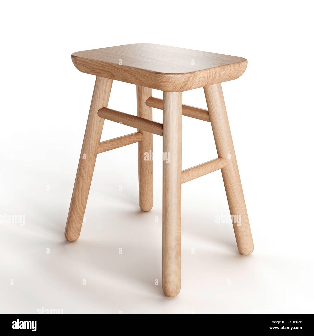 A 3d rendering of a wooden stool isolated on white background Stock ...