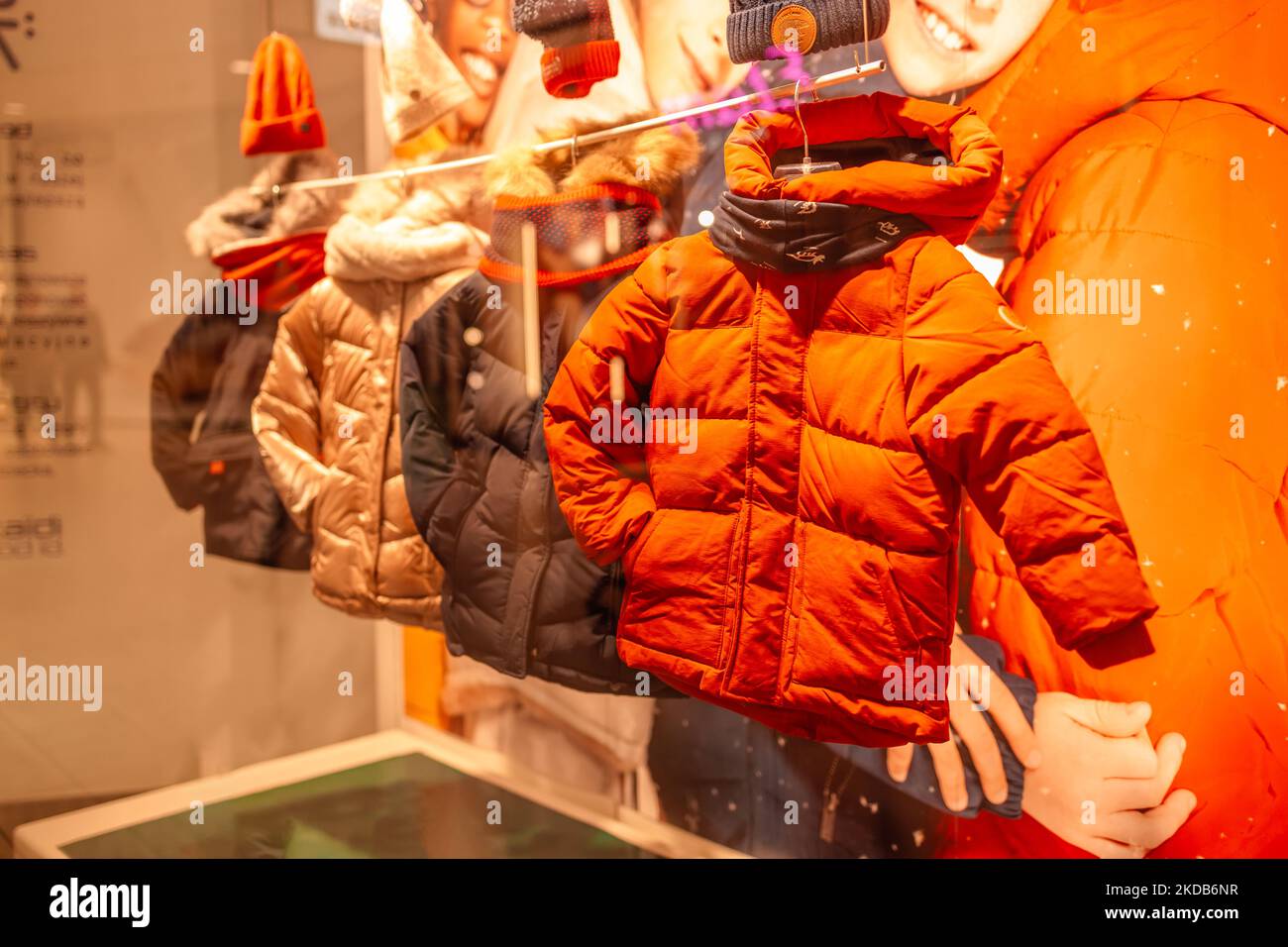 Female mannequins wear luxury style winter clothes. Female mannequins ...