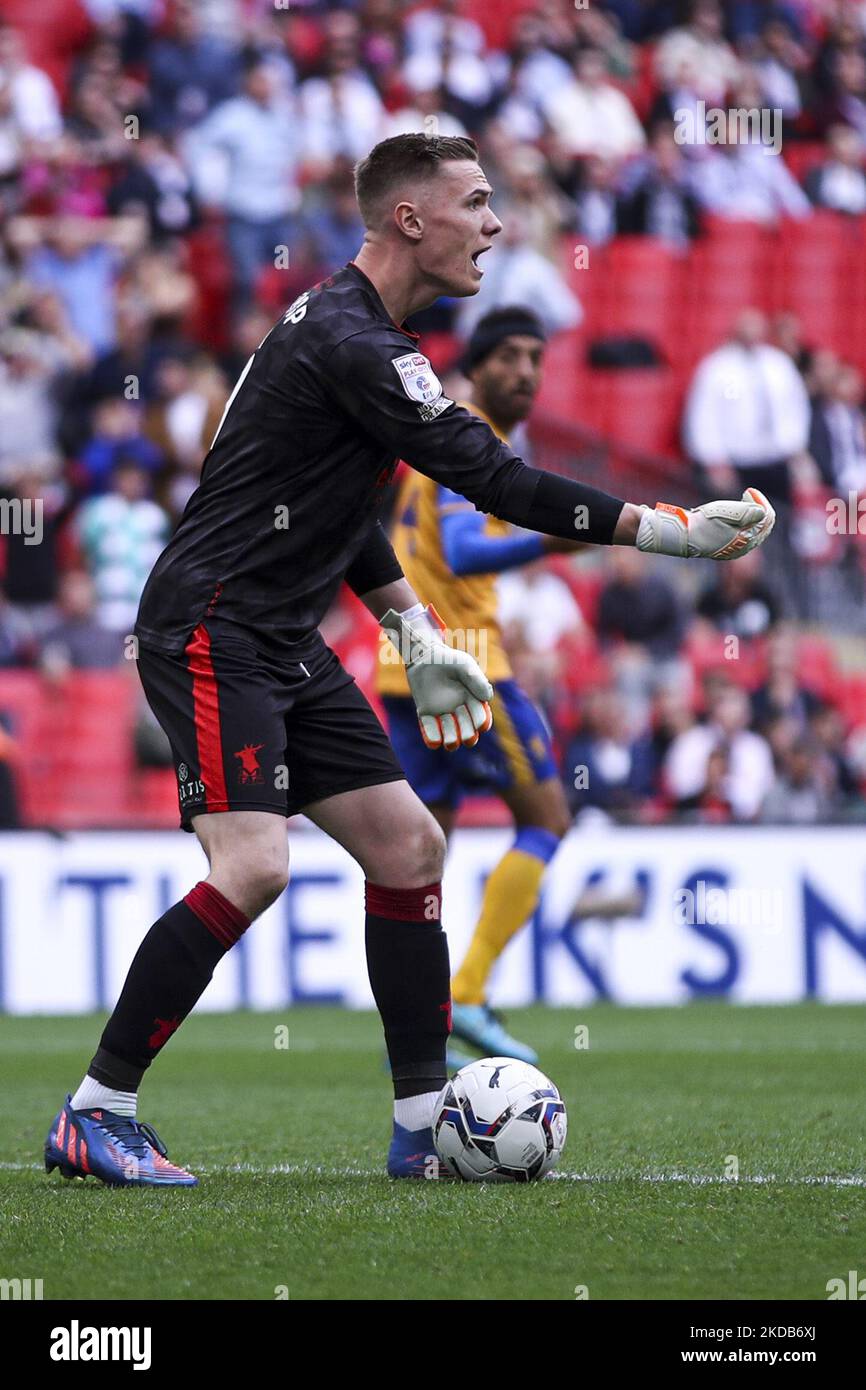Nathan Bishop of Mansfield Town gestures during the Sky Bet League 2 ...