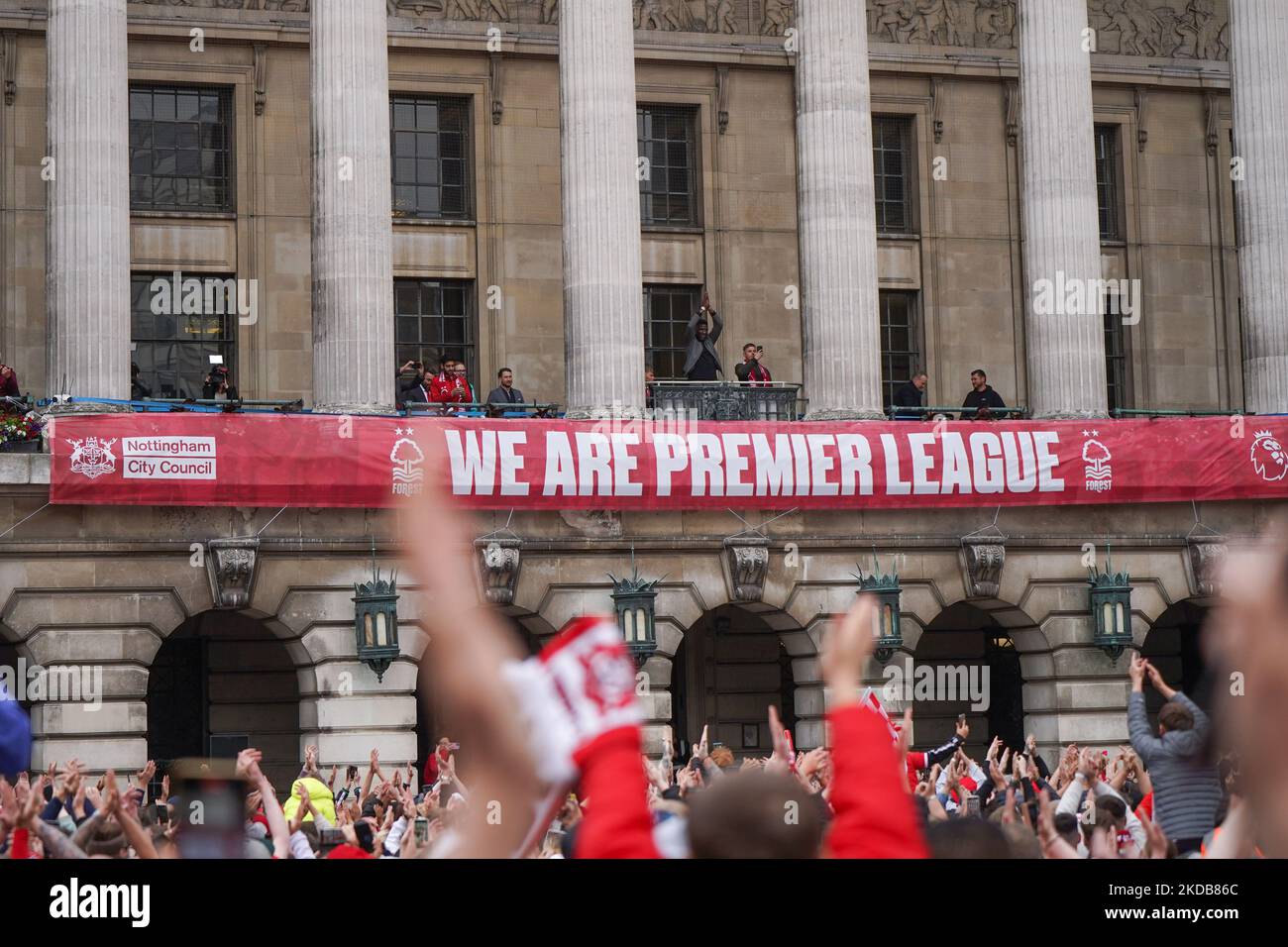 Nottingham Forest players and the fans celebrate promotion to the ...