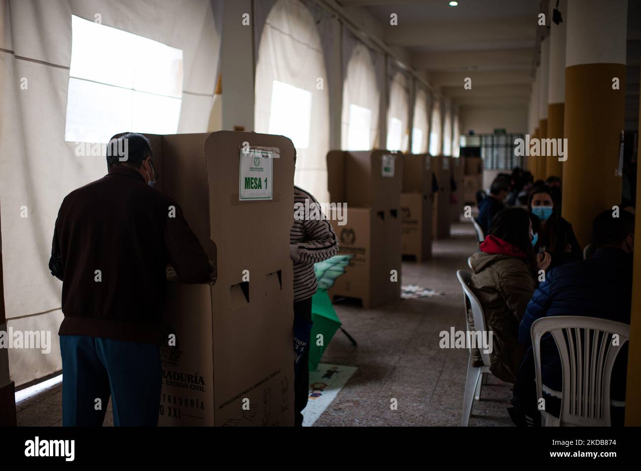 People vote in different parts of Bogota, Colombia during the 2022 ...