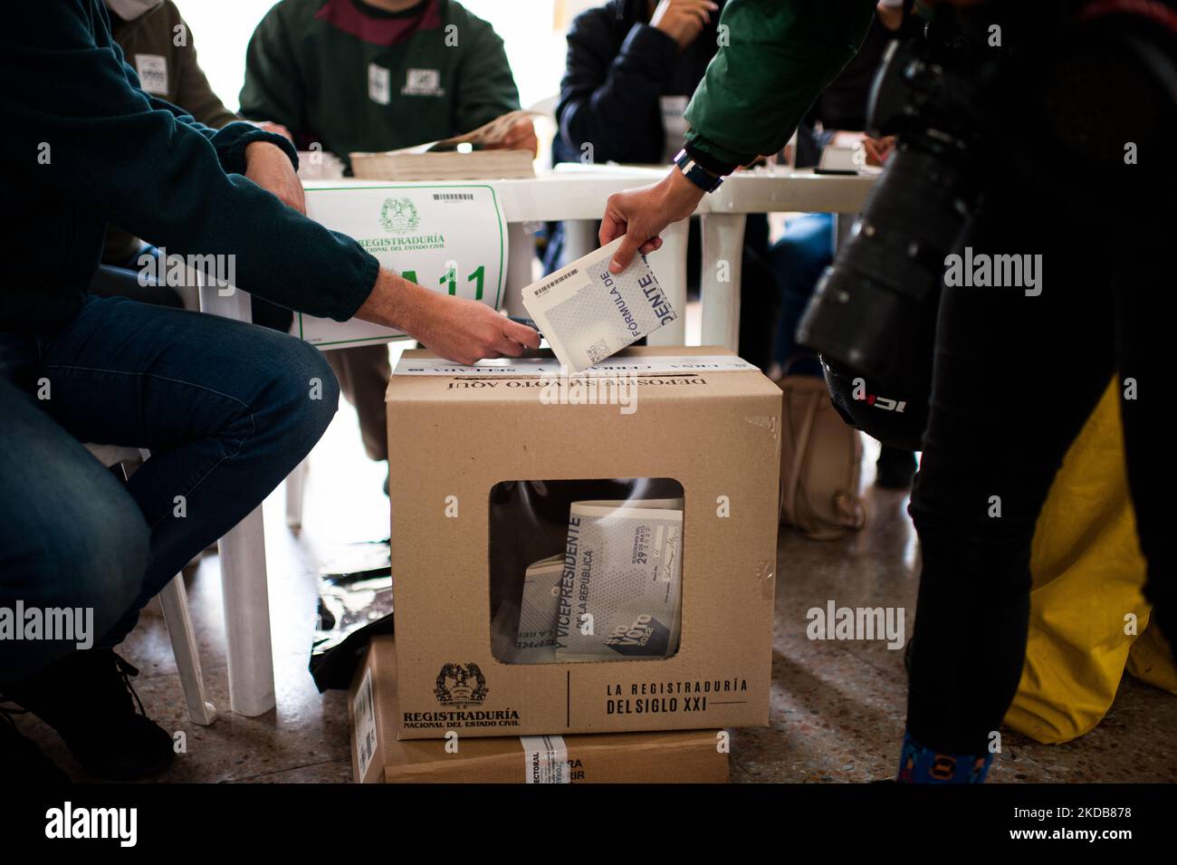 People vote in different parts of Bogota, Colombia during the 2022 ...