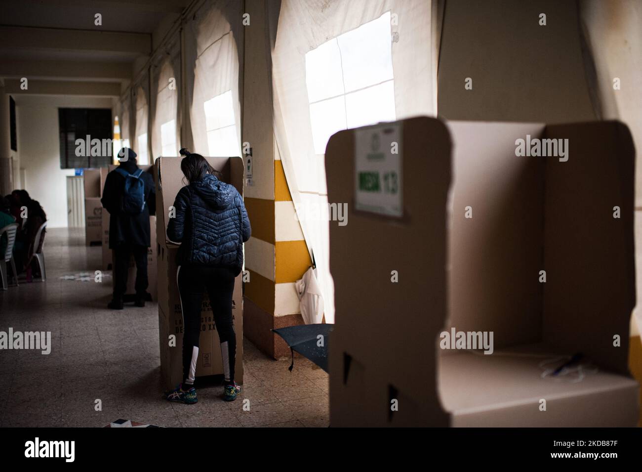 People vote in different parts of Bogota, Colombia during the 2022 ...