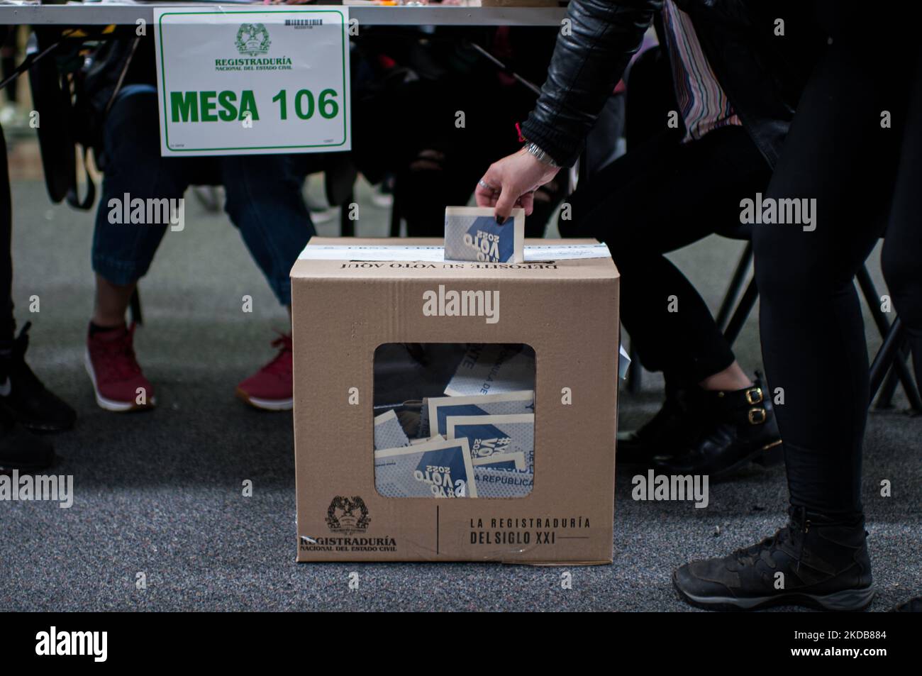 People vote in different parts of Bogota, Colombia during the 2022 ...