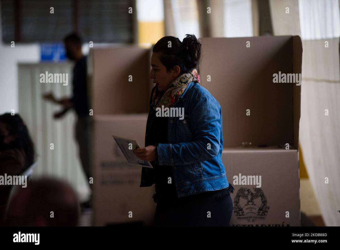 People vote in different parts of Bogota, Colombia during the 2022 ...