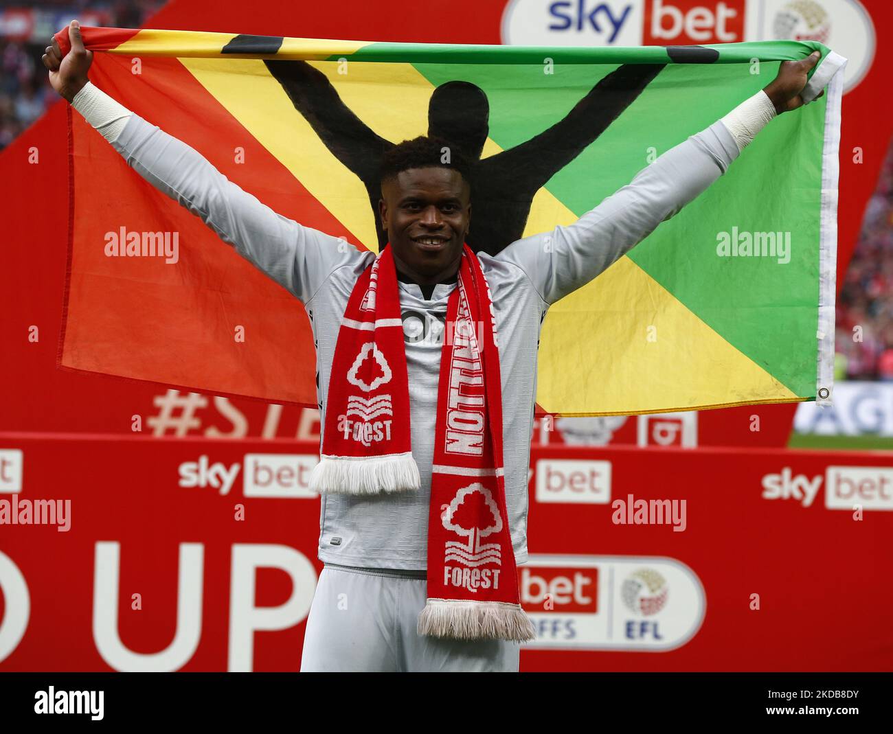 LONDON, ENGLAND - MAY 29:Brice Samba of Nottingham Forest celebrates ...
