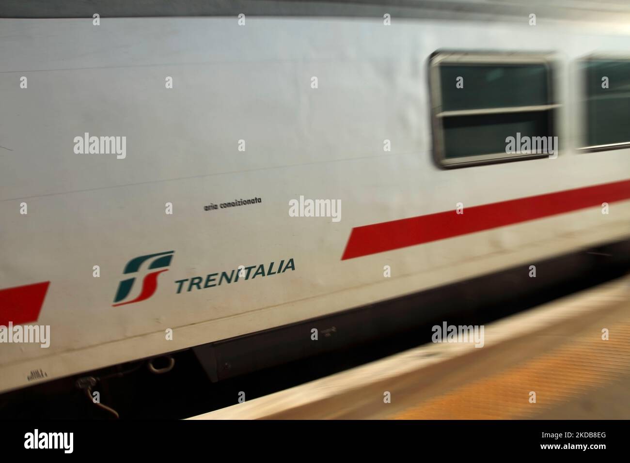 Italian railways (Trenitalia) second class intercity passenger carriage ...