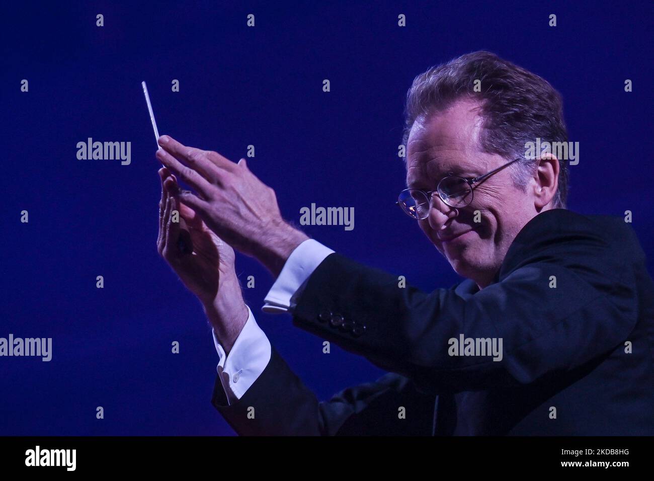 Gavin Greenaway, an English music composer and conductor seen during ...