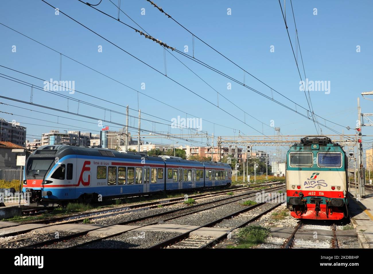 FS Italian railways class E652 electric locomotive at Foggia station ...