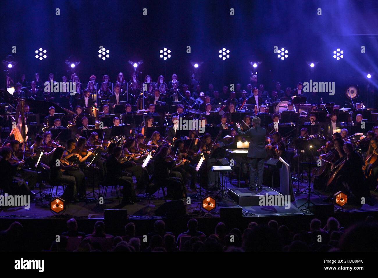 Gavin Greenaway, conducts the Sinfonietta Cracovia Orchestra during the ...
