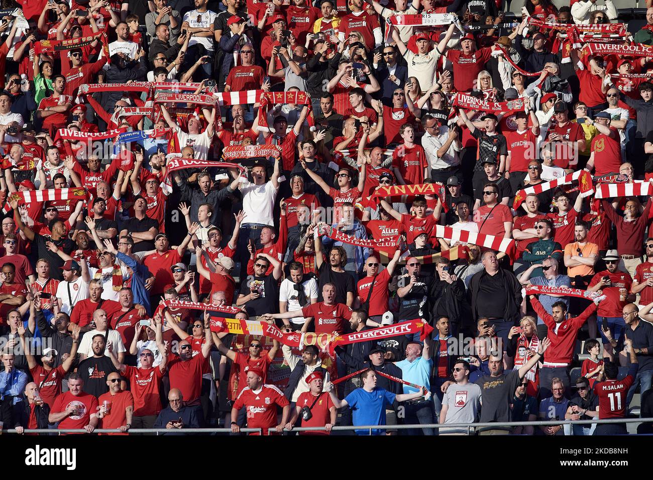 Liverpool supporters during the UEFA Champions League final match ...