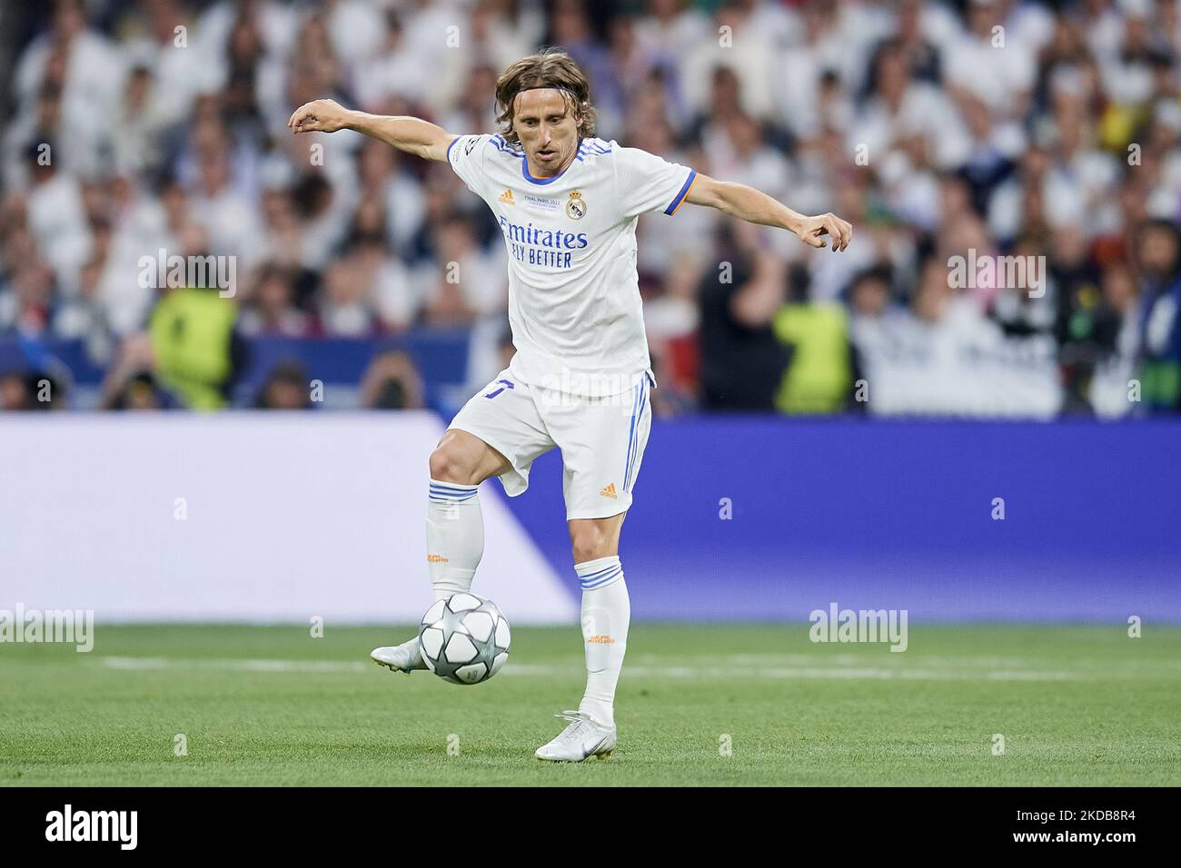 Luka Modric of Real Madrid controls the ball during the UEFA Champions ...