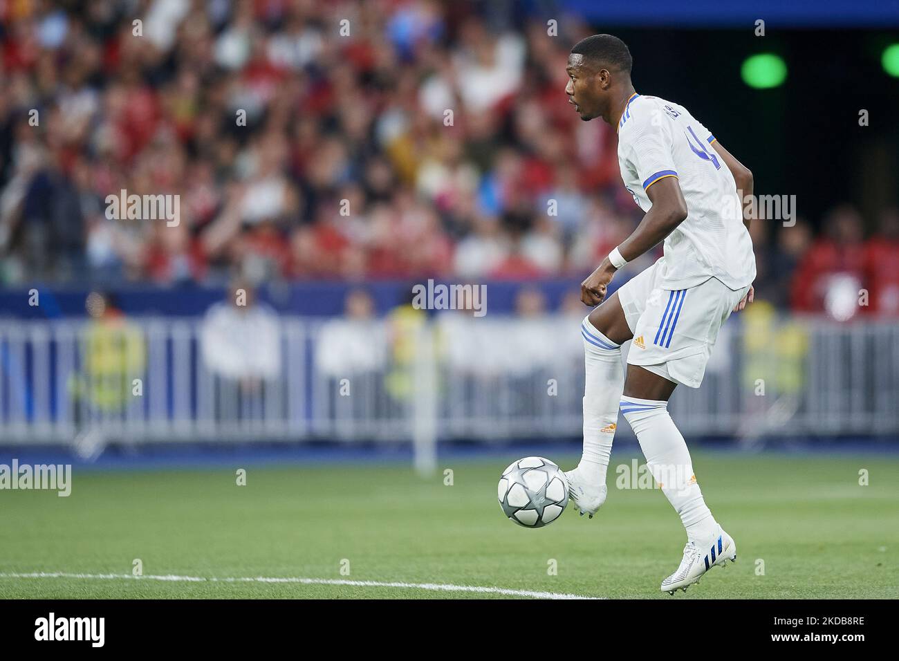 David Alaba of Real Madrid controls the ball during the UEFA Champions ...