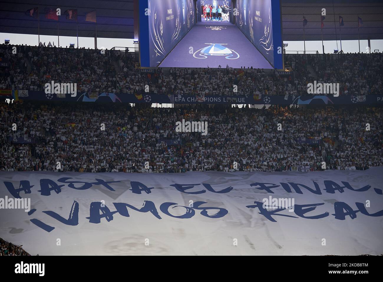 Tifo of Real Madrid supporters prior the UEFA Champions League final ...