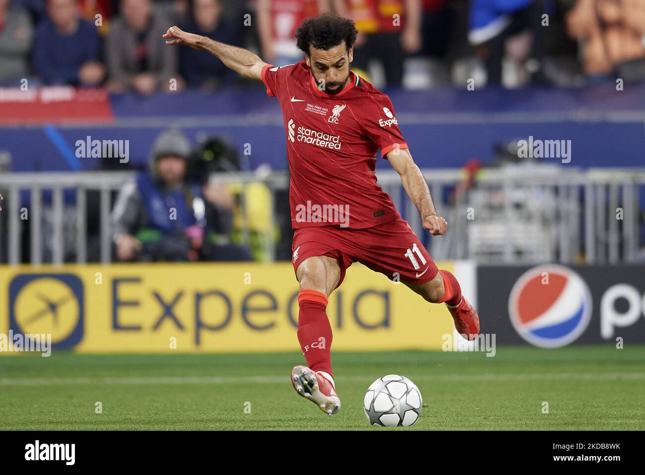 Mohamed Salah of Liverpool shooting to goal during the UEFA Champions ...