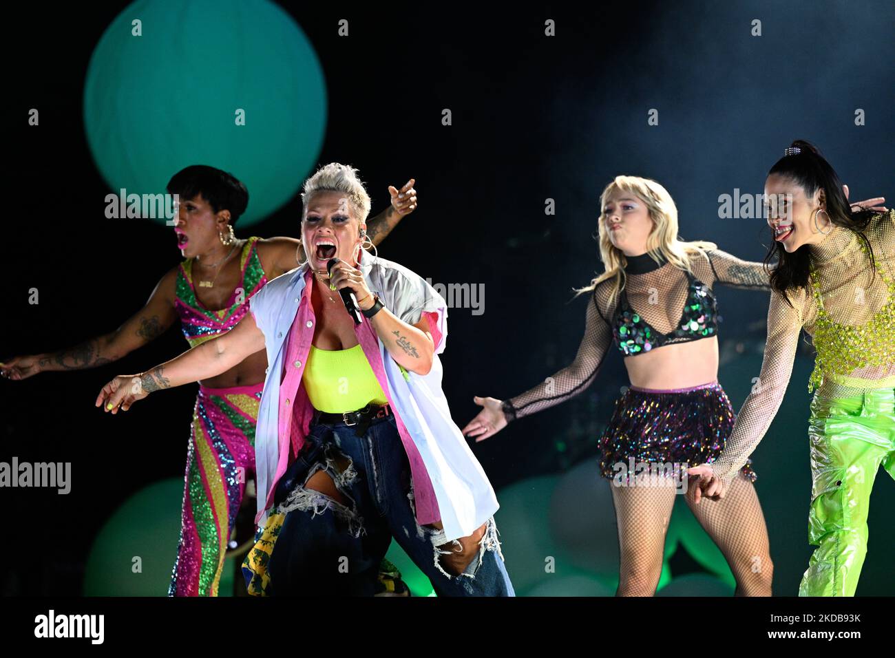 Pink Performing during her headline set at BottleRock Festival Napa CA ...