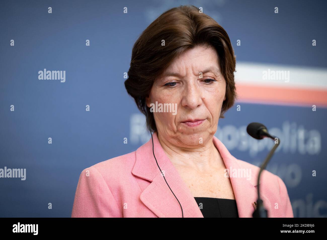 French Foreign Minister Catherine Colonna attend a joint news ...