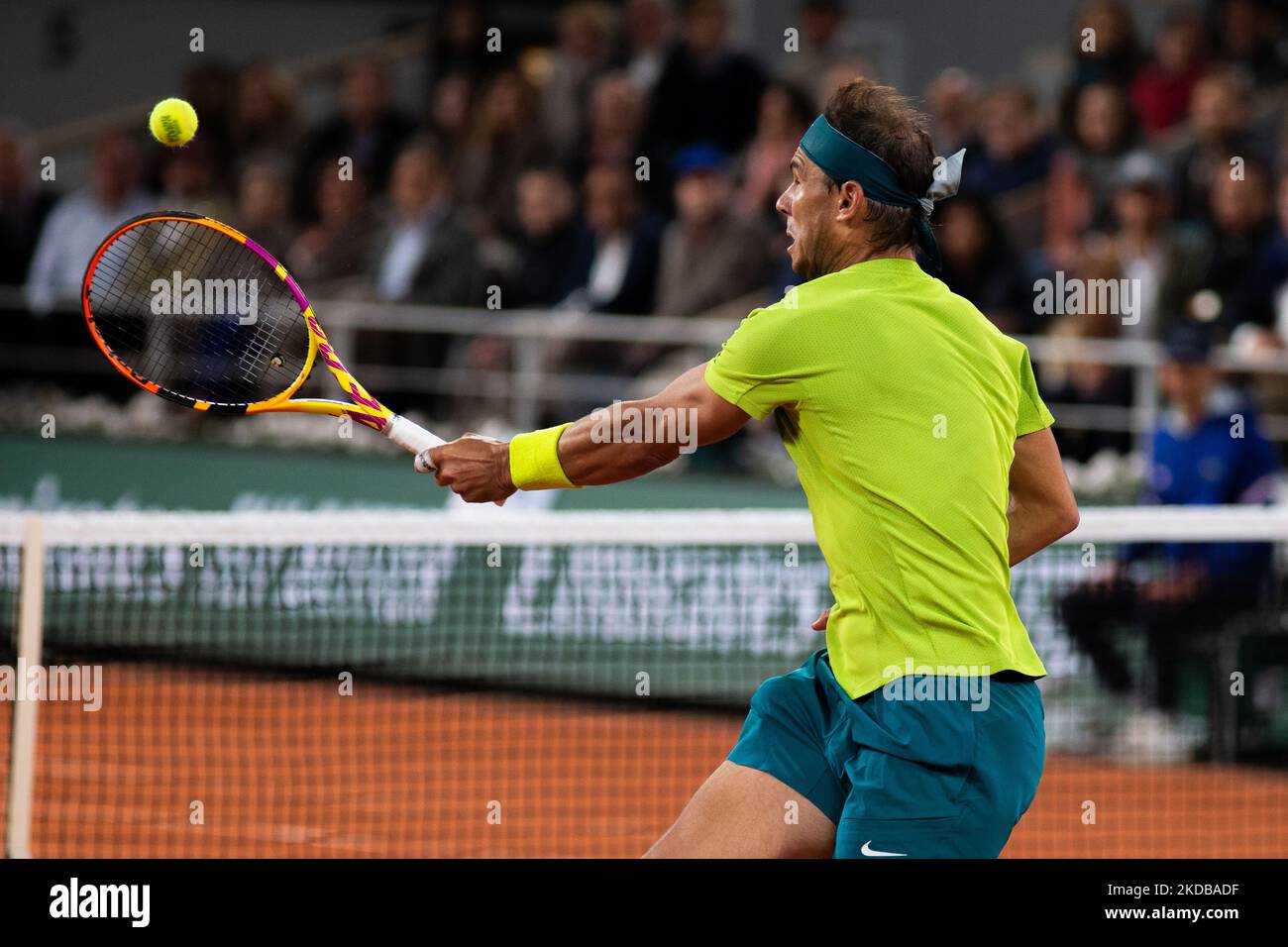 Rafael Nadal during his match against Novak Djokovic on Philip Chatrier ...