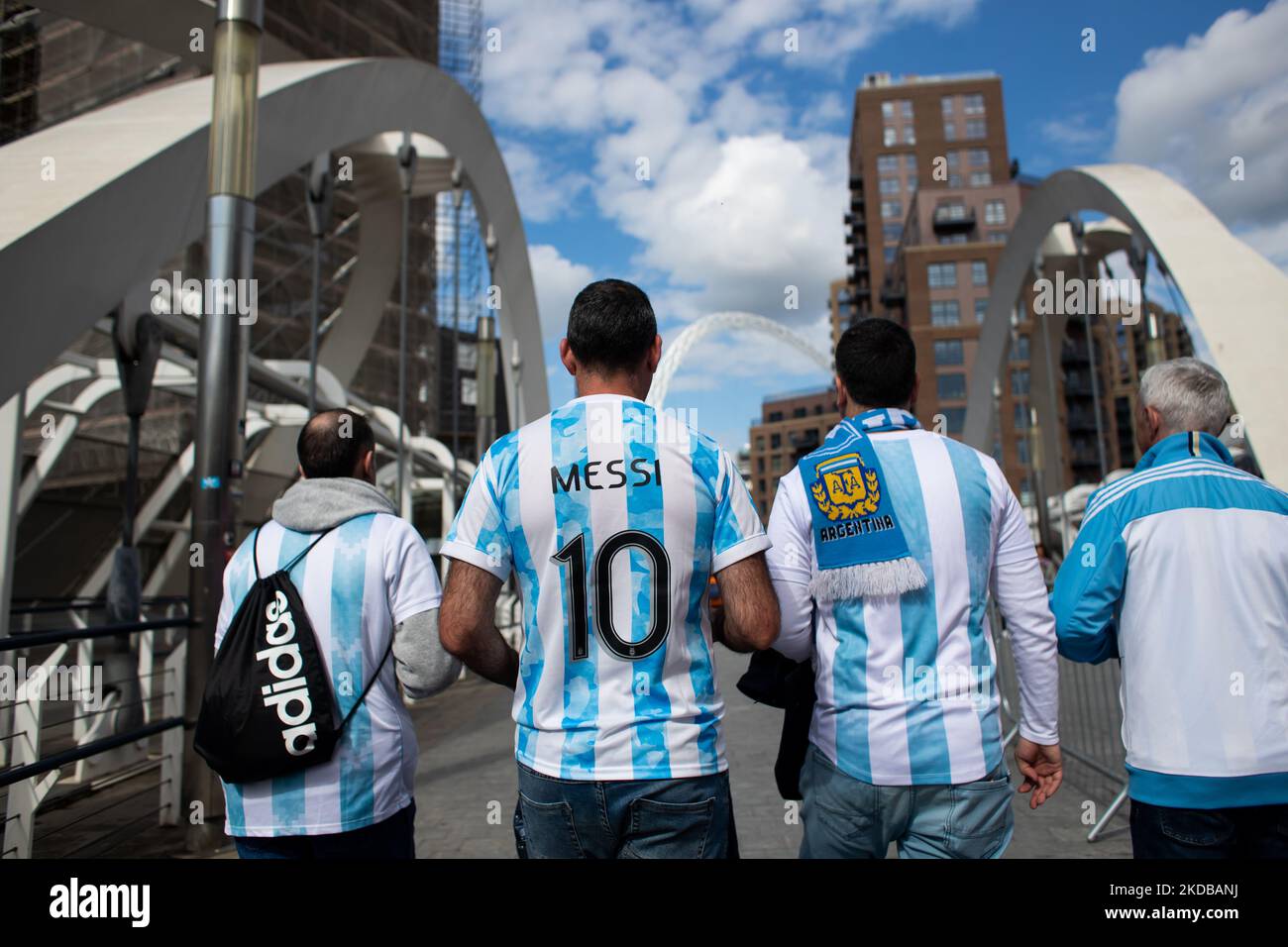 Argentina fans walks before the Conmebol - UEFA Cup of Champions ...