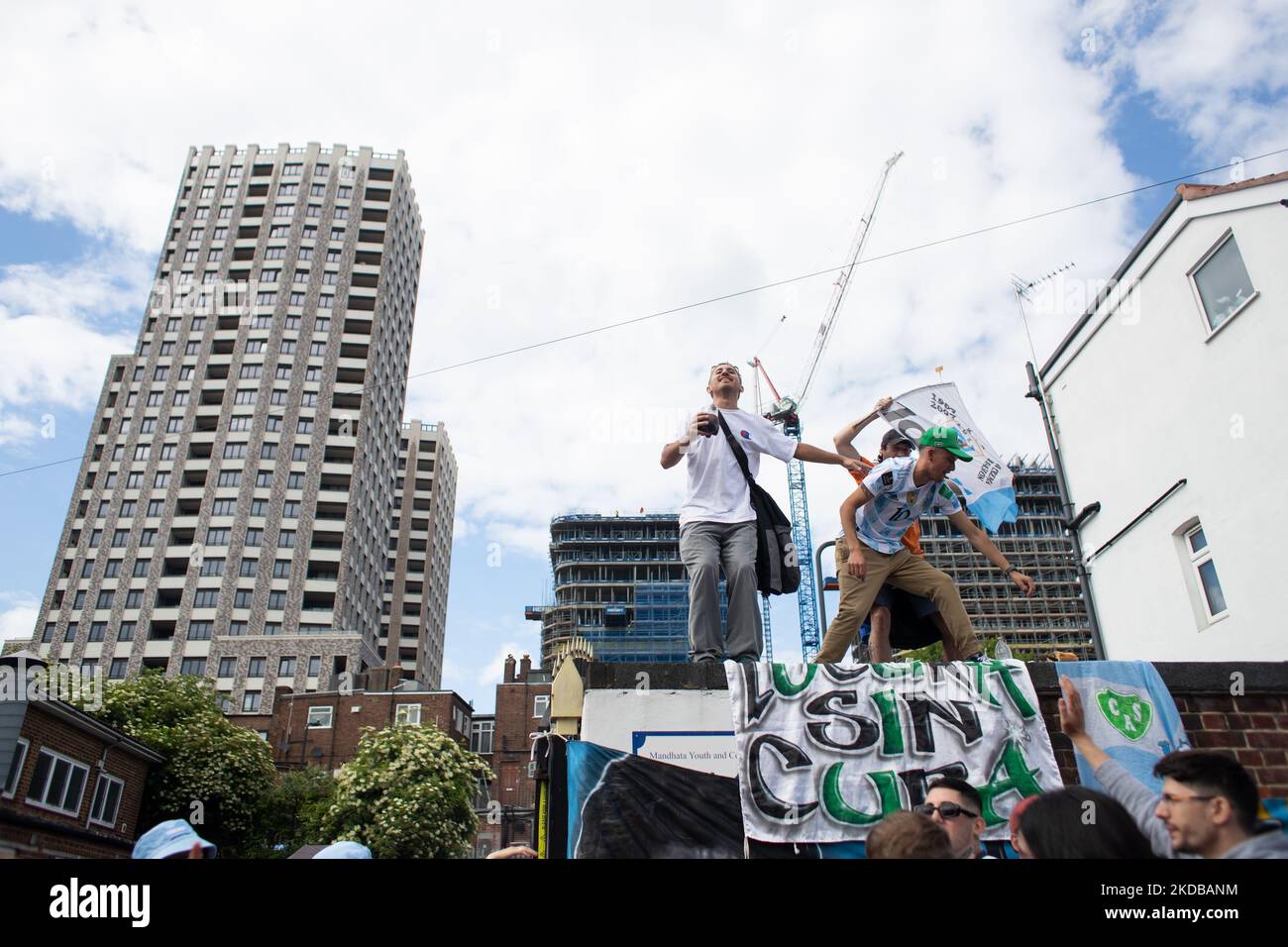 Argentina fans looks at the camera before the Conmebol - UEFA Cup of ...