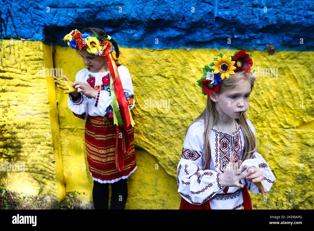 Ukrainian kids celebrate International Children's Day during an event ...
