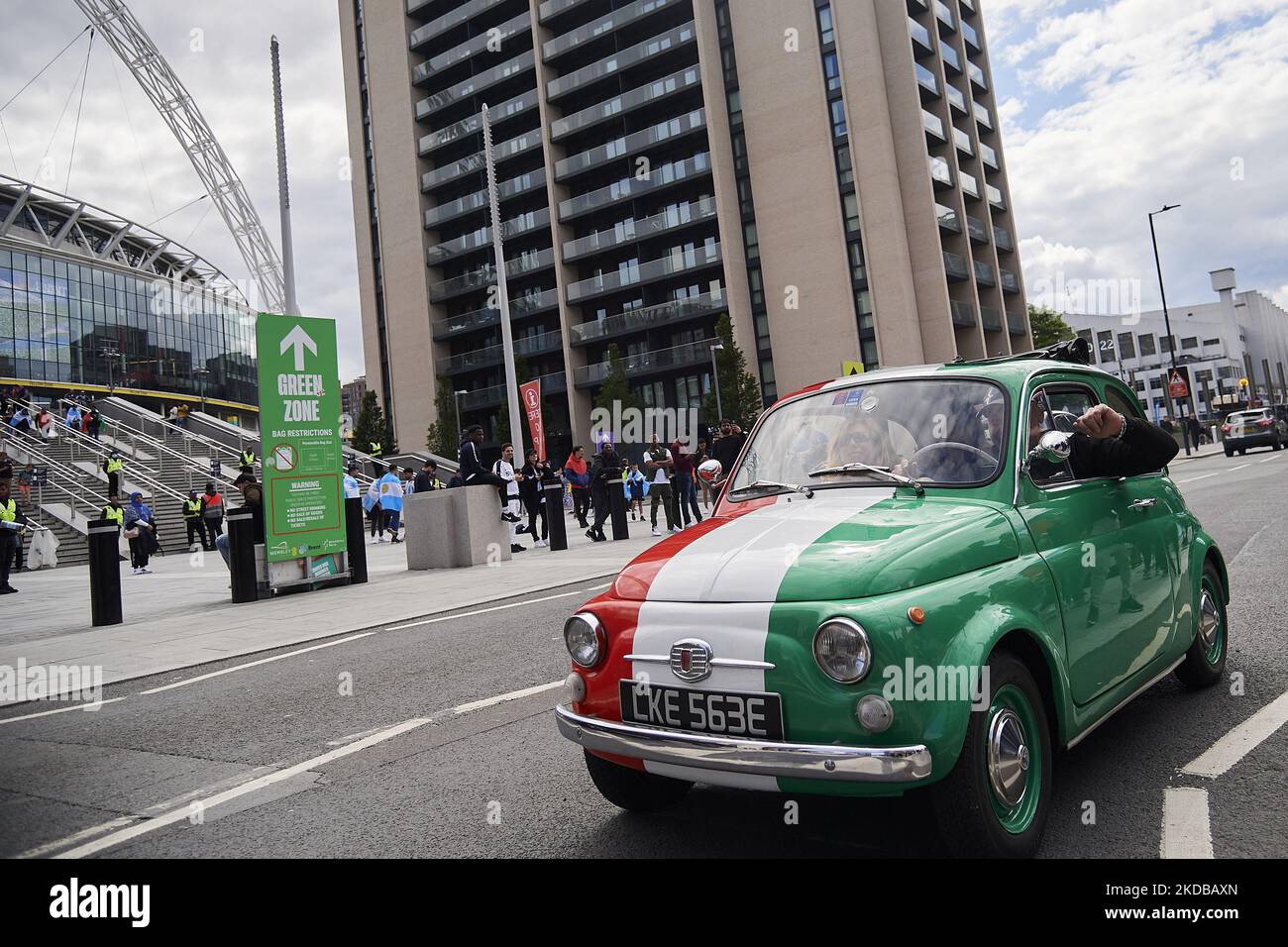 Italian supporters outside stadium prior the Finalissima 2022 match ...