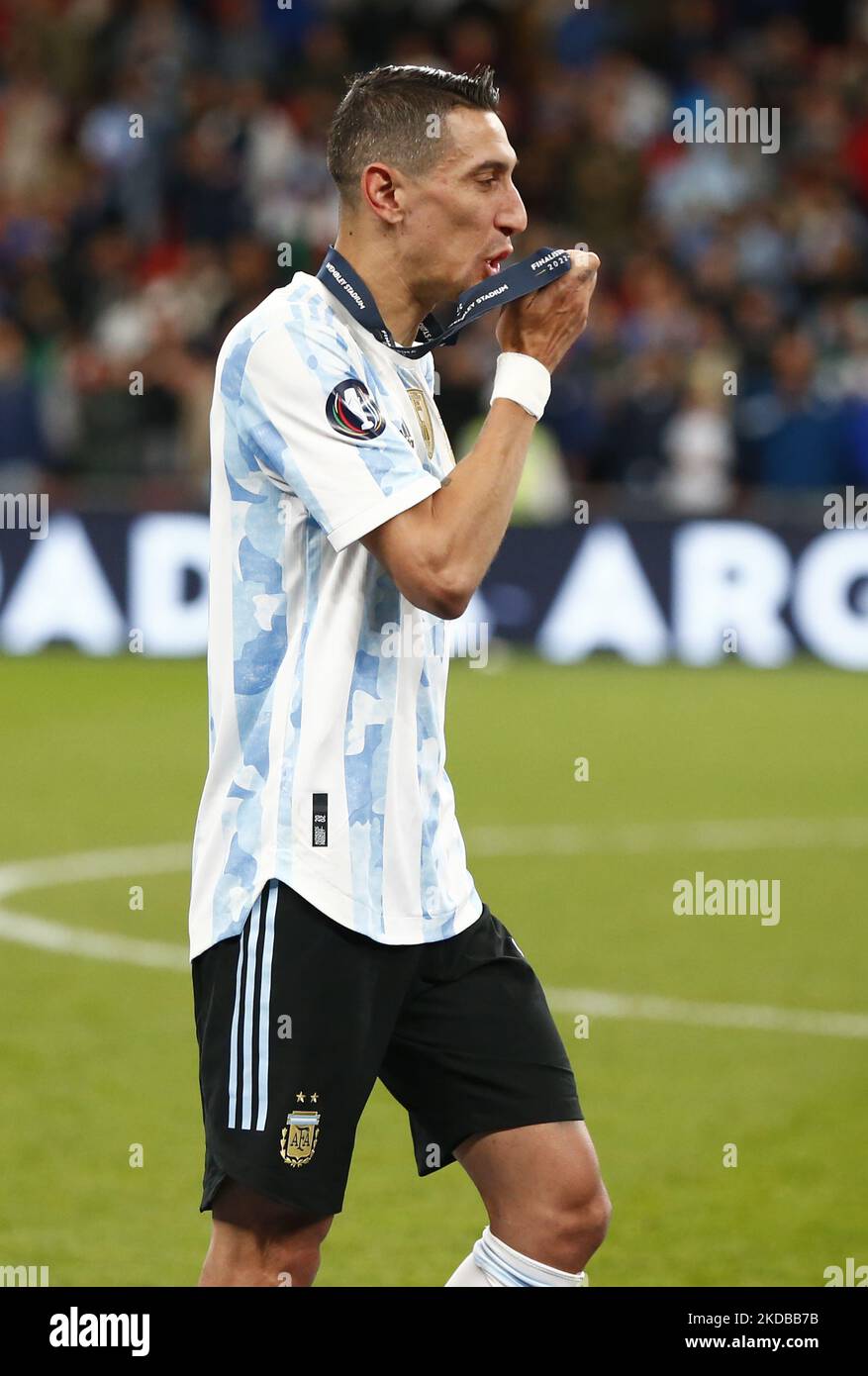 of Argentina with his winning Medal after Finalissima Conmebol - UEFA ...