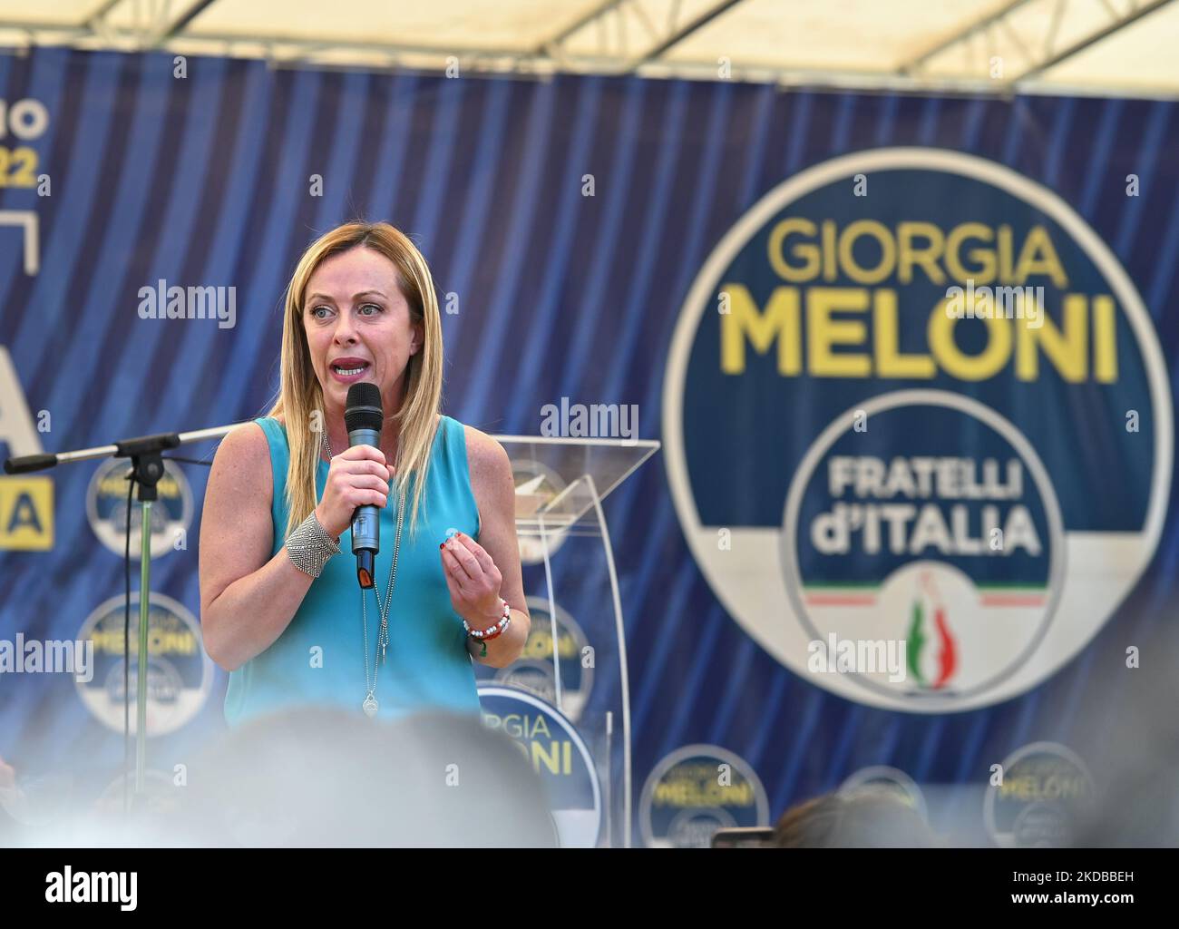 The leader of ''Fratelli d'Italia'', Giorgia Meloni in Messina to ...