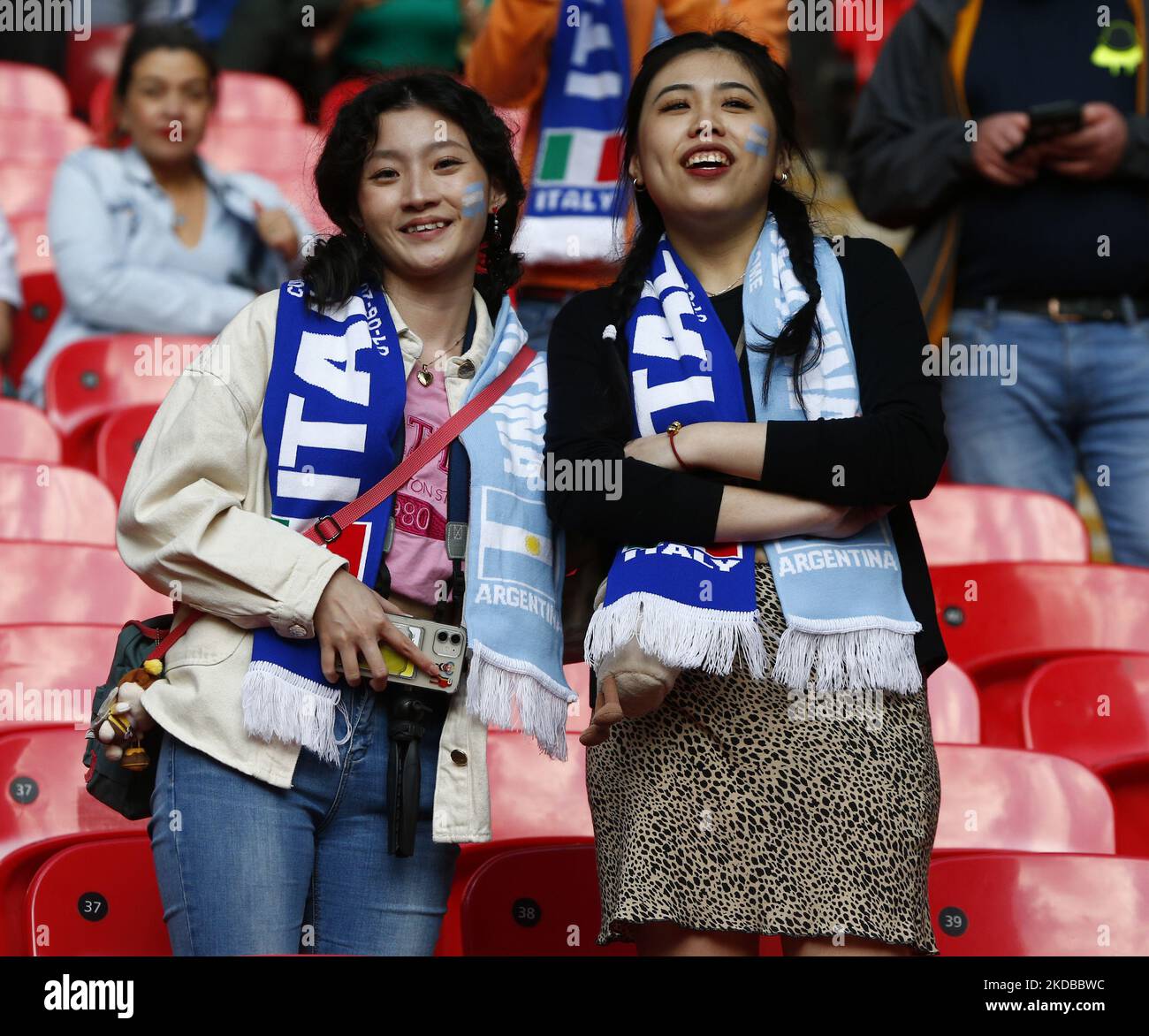 Italian Fans during Finalissima Conmebol - UEFA Cup of Champions ...