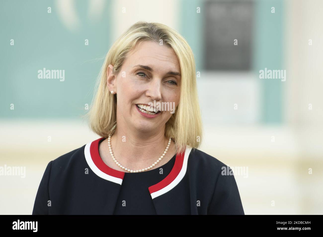 New US ambassador to Ukraine Bridget Brink during a press conference at ...