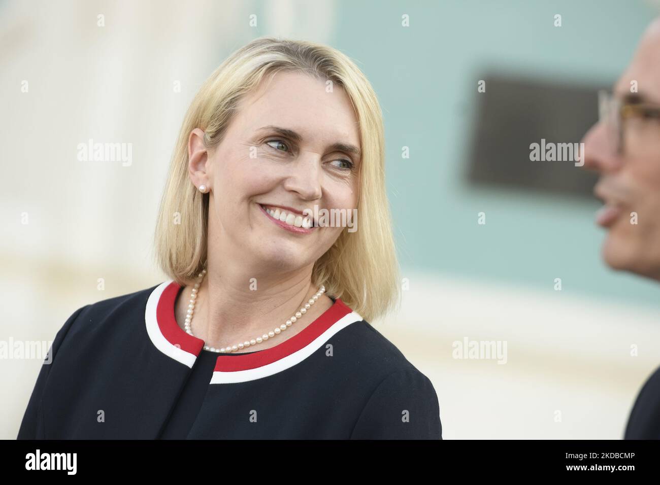 New US ambassador to Ukraine Bridget Brink during a press conference at ...