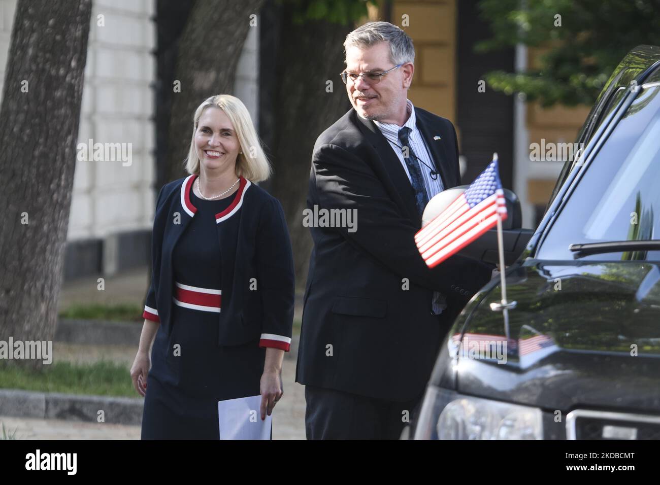 New US ambassador to Ukraine Bridget Brink before a press conference at ...