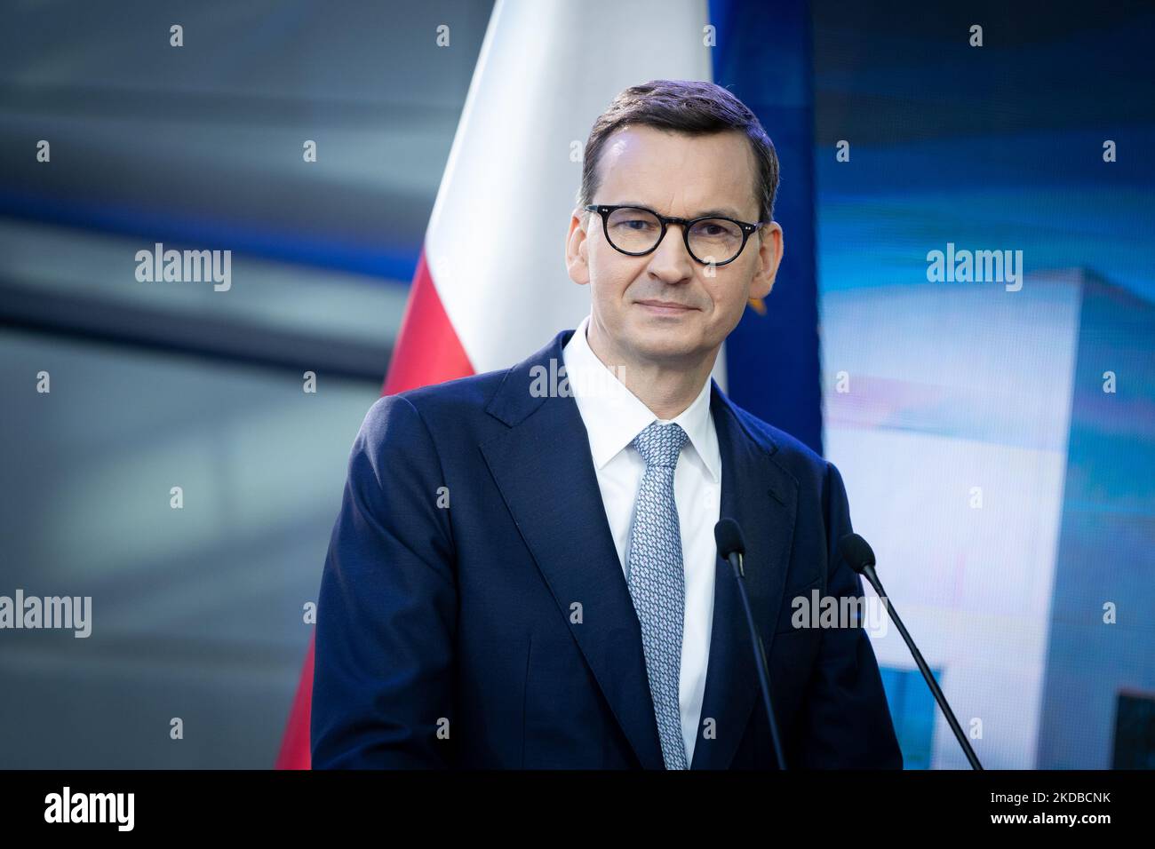 Polish Prime Minister Mateusz Morawiecki attends a joint news ...