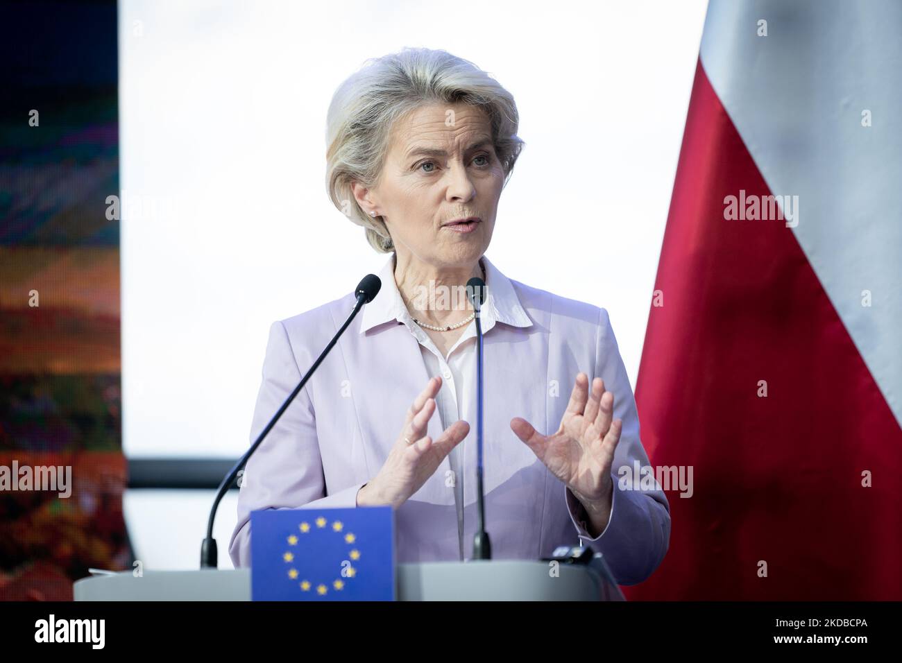European Commission President Ursula von der Leyen attends a joint news ...