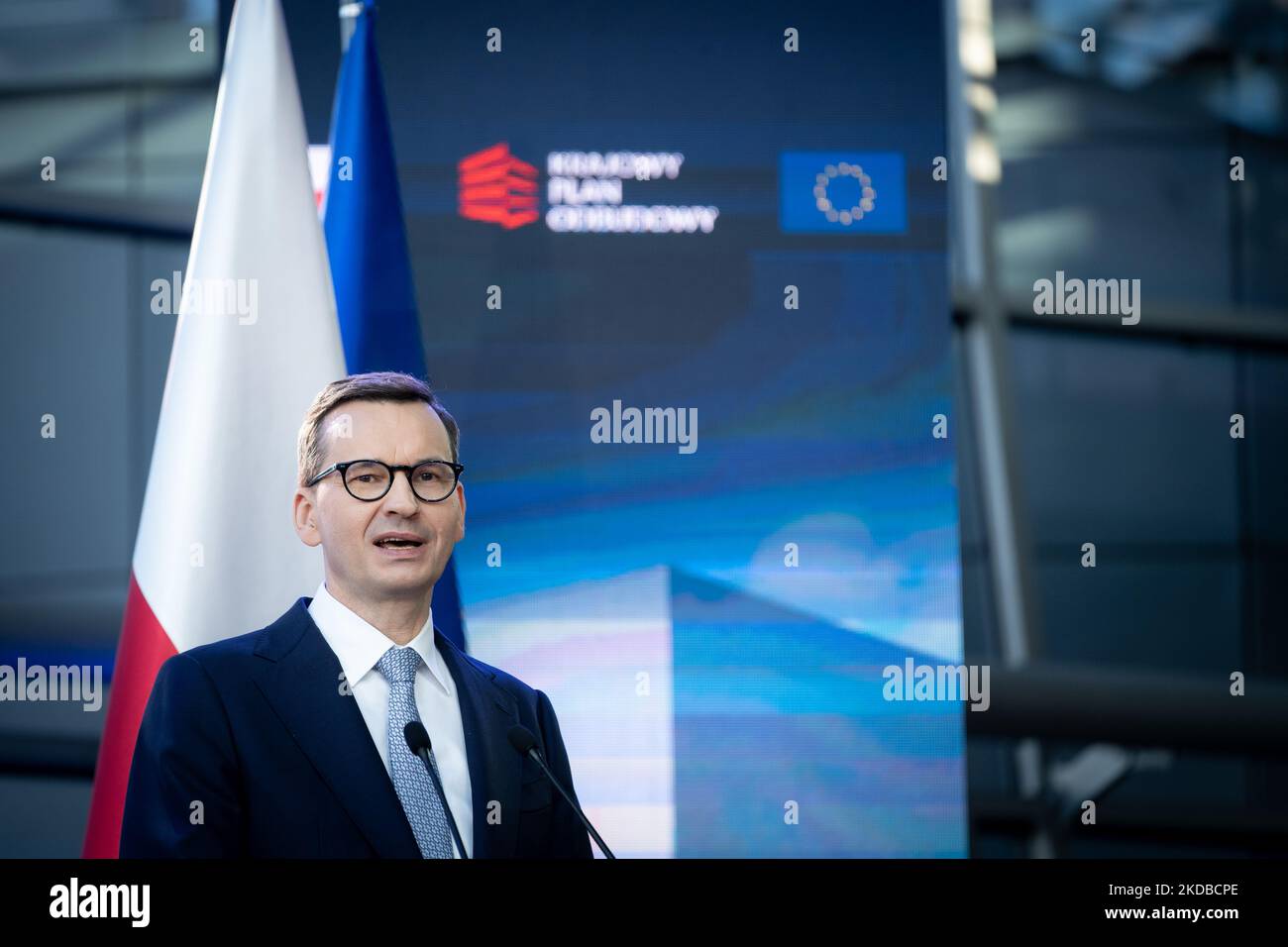 Polish Prime Minister Mateusz Morawiecki attends a joint news ...