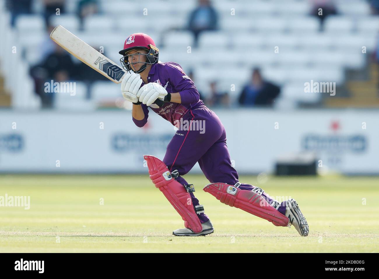 Lucy Higham of Loughborough Lightning bats during the Charlotte Edwards ...